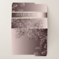 Classy Floral metallic rose gold File Folder | Zazzle