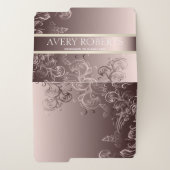 Classy Floral metallic rose gold File Folder | Zazzle