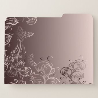 Classy Floral metallic rose gold File Folder | Zazzle