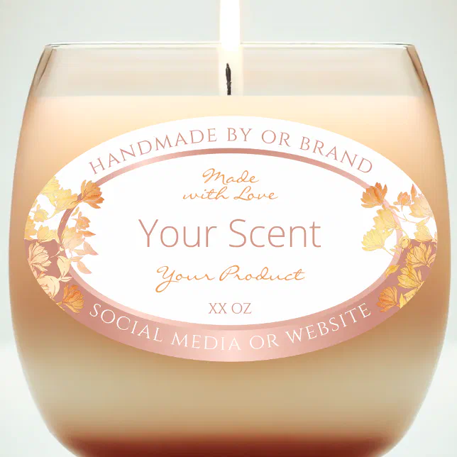 Classy Floral Product Labels White and Rose Gold | Zazzle