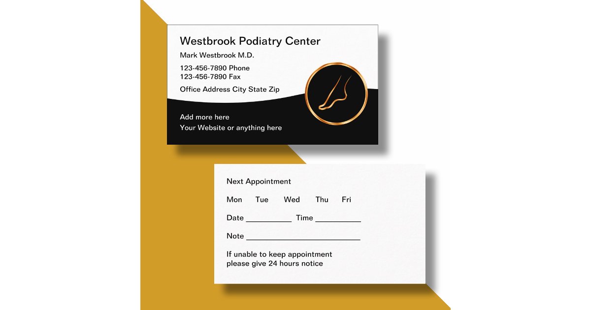 Classy Foot Doctor Appointment Cards | Zazzle