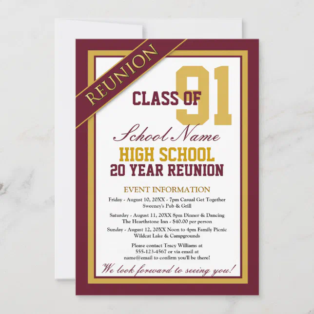 Classy Formal High School Reunion Invitation | Zazzle