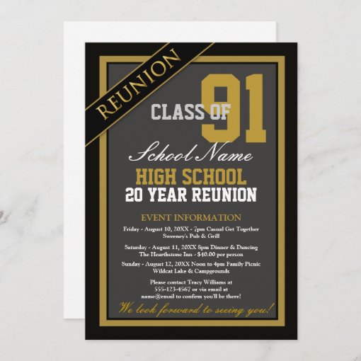 Classy Formal High School Reunion Invitation | Zazzle