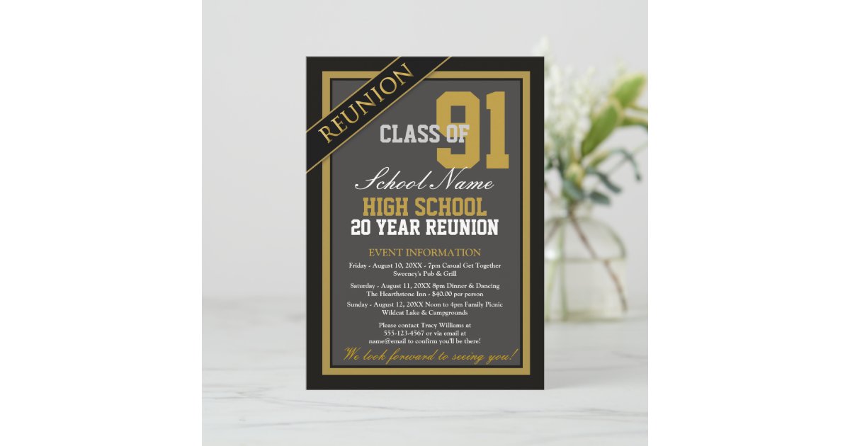 Classy Formal High School Reunion Invitation | Zazzle