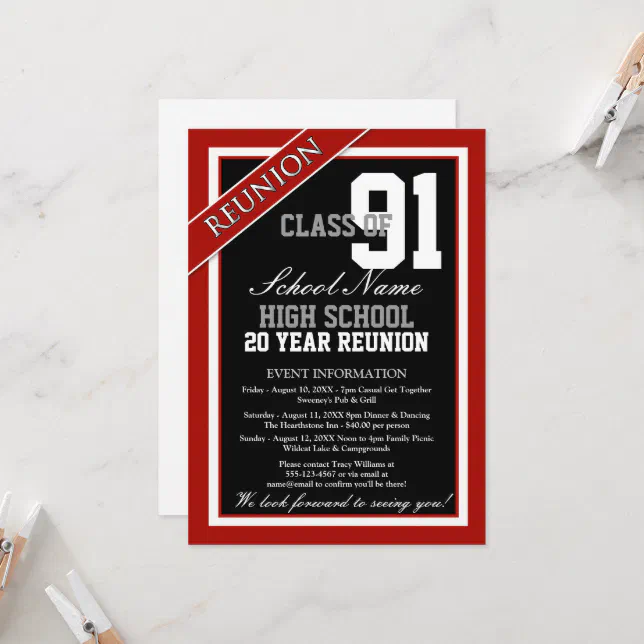Classy Formal High School Reunion Invitation | Zazzle