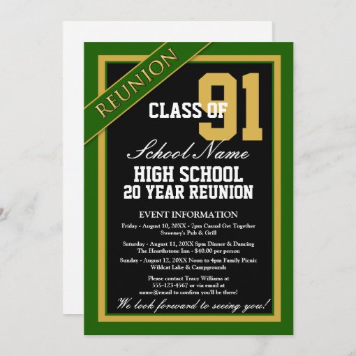 Classy Formal High School Reunion Invitation | Zazzle