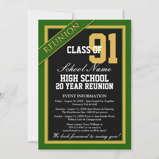 Classy Formal High School Reunion Invitation | Zazzle