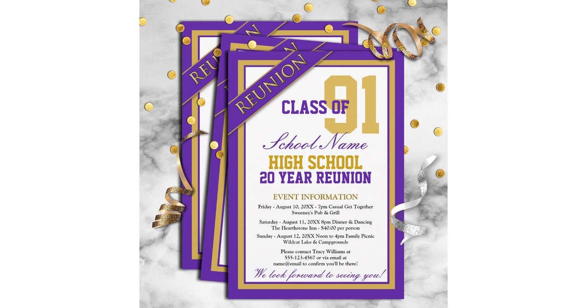 Classy Formal High School Reunion Invitation | Zazzle