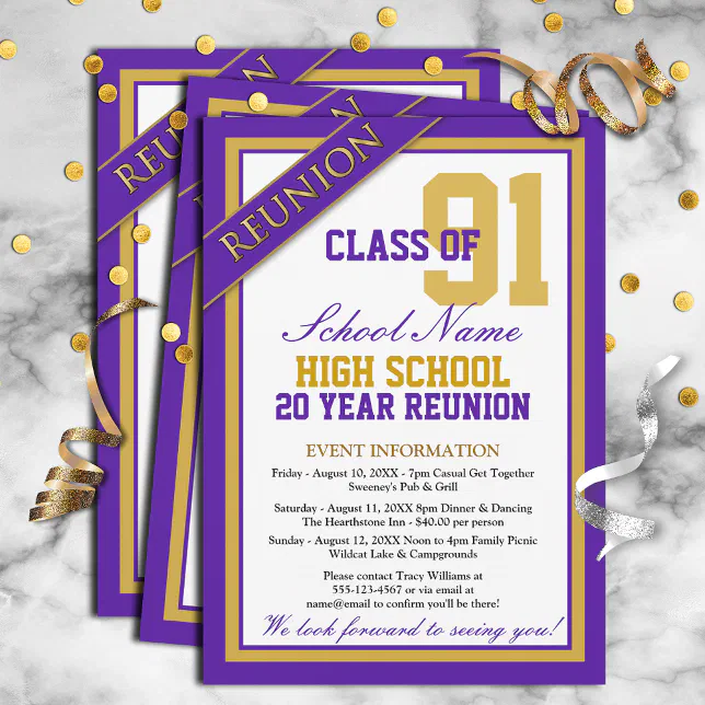 Classy Formal High School Reunion Invitation | Zazzle