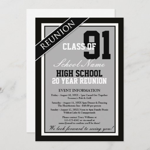 Classy Formal High School Reunion Invitation | Zazzle