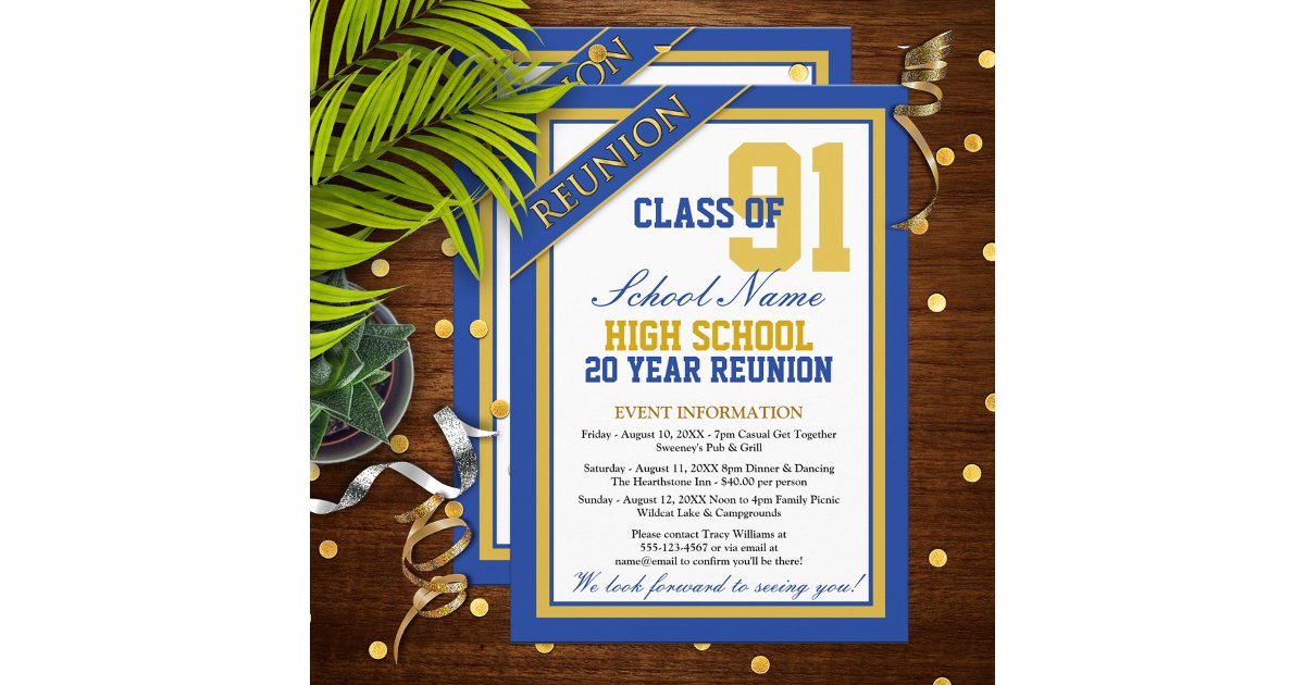 Classy Formal High School Reunion Invitations | Zazzle
