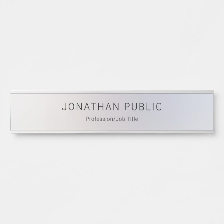 Classy Glamorous Silver Template Elegant Modern Door Sign | Zazzle