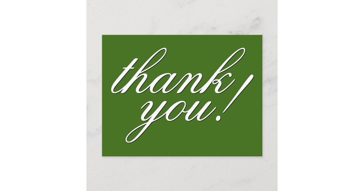 Classy, Glamorous "thank you!" Postcard | Zazzle