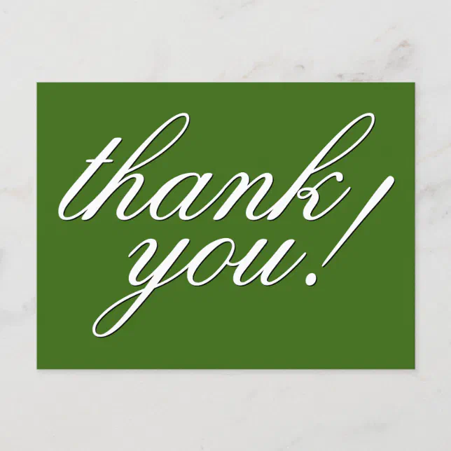 Classy, Glamorous "thank you!" Postcard | Zazzle