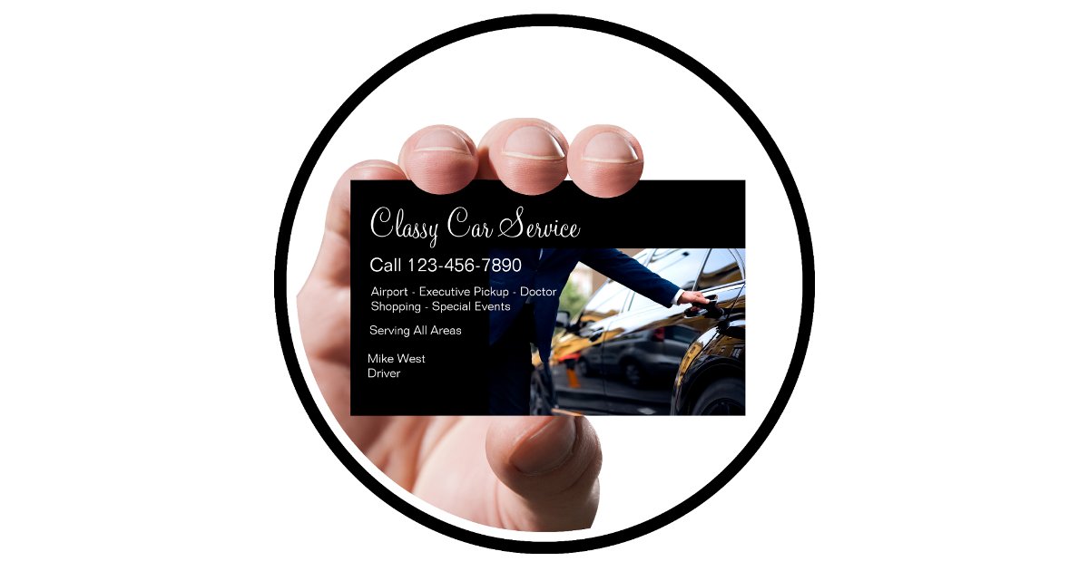 Classy Glossy Car Service Uber Driver Business Card | Zazzle