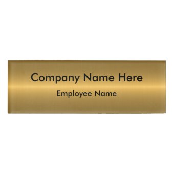 Classy Gold Colored Staff Name Tag | Zazzle