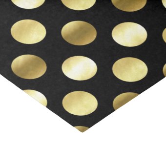 Classy Gold Foil Polka Dots Black Tissue Paper | Zazzle