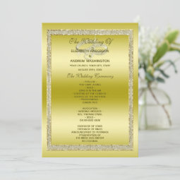 Classy Gold Glitter & Wedding Rings Program | Zazzle