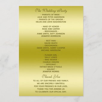 Classy Gold Glitter & Wedding Rings Program | Zazzle
