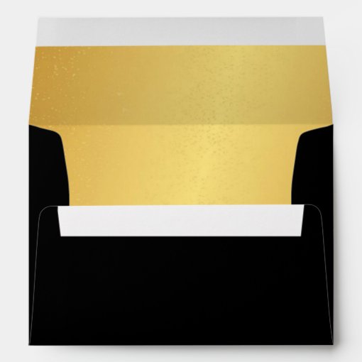 Classy Golden Custom Script Black Envelope | Zazzle