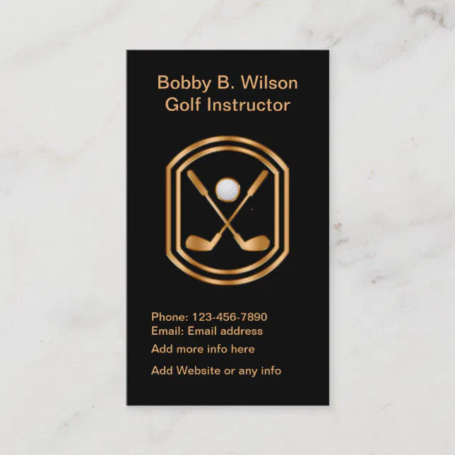 Classy Golf Instructor Business Card | Zazzle