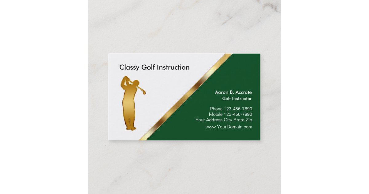 Classy Golf Instructor Business Cards | Zazzle