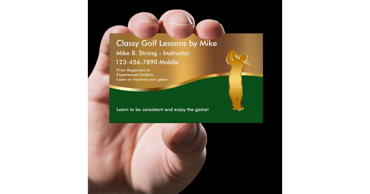 Classy Golf Lessons Business Card | Zazzle