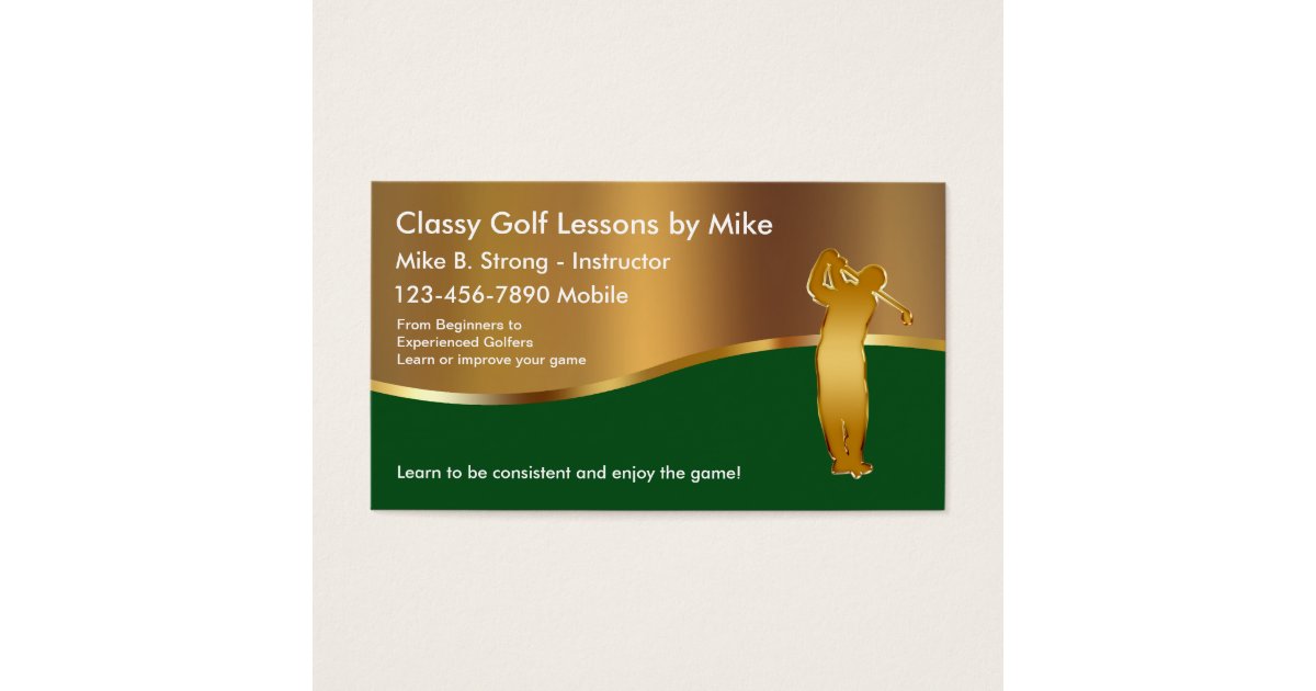Classy Golf Lessons Business Card | Zazzle.com