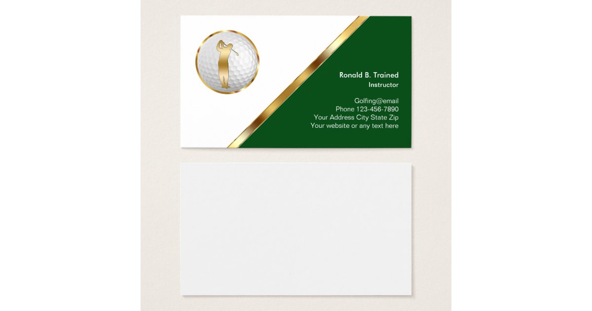 Classy Golf Training Business Card | Zazzle