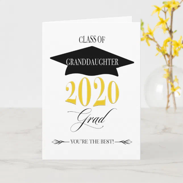 Classy Graduation Class of 2020 for Granddaughter Card | Zazzle