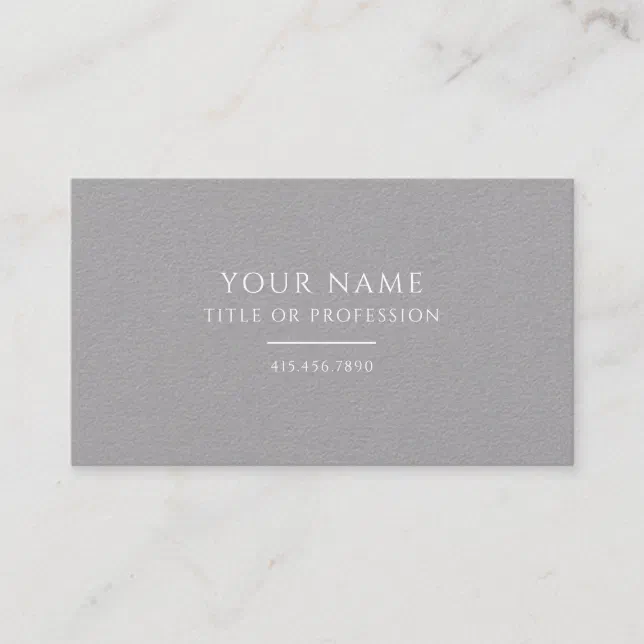 Classy Gray Business Card | Zazzle