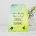 Classy Green Weed Ticket Wedding Invitation | Zazzle