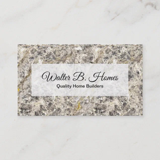 Classy Home Builder Granite Background Business Card | Zazzle
