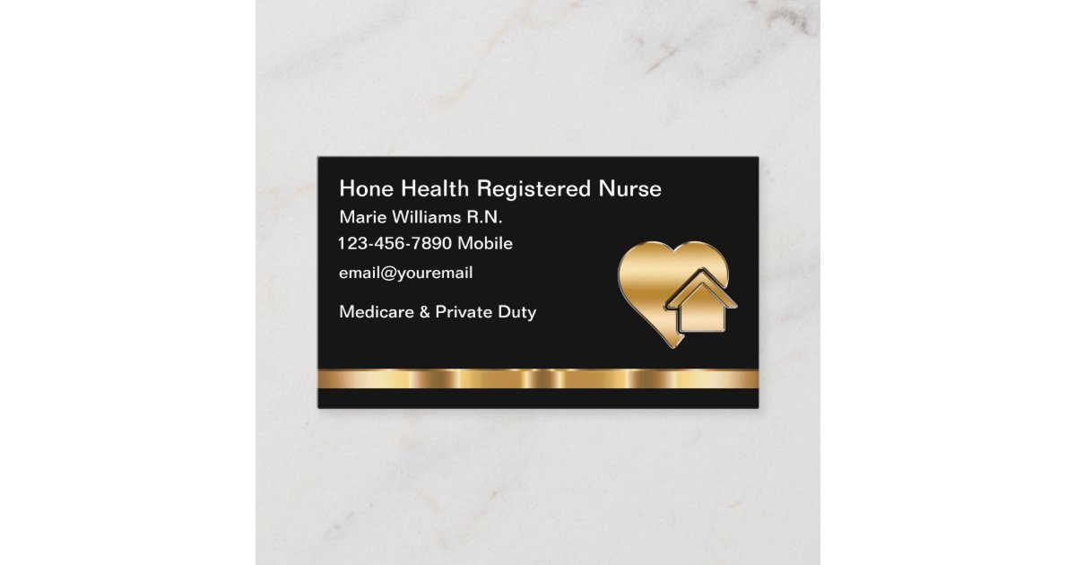 Classy Home Health Registered Nurse Business Card | Zazzle
