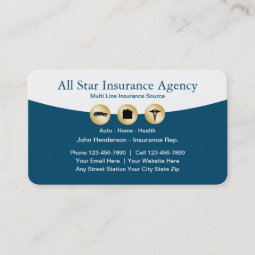 Classy Insurance Agent Business Card | Zazzle