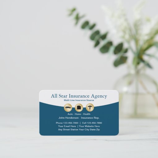 Classy Insurance Agent Business Card | Zazzle