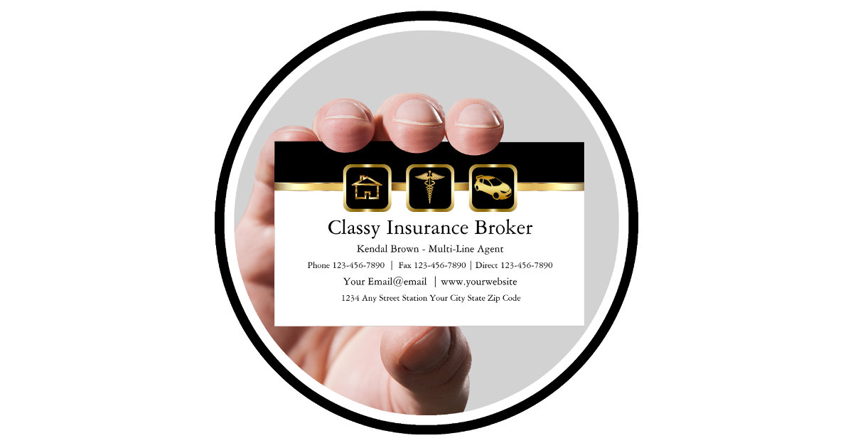 Classy Insurance Broker Business Cards | Zazzle
