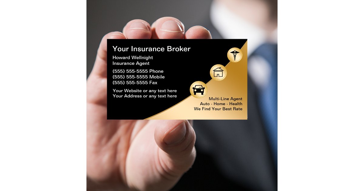 Classy Insurance Broker Business Cards | Zazzle