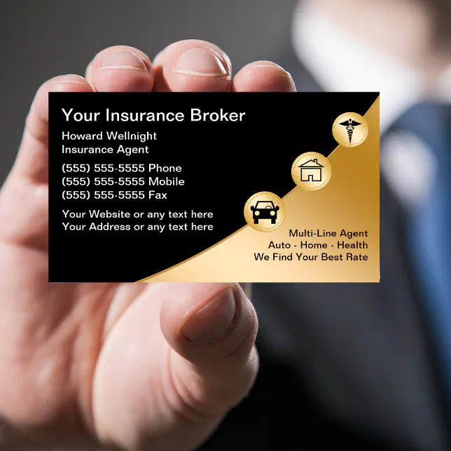 Classy Insurance Broker Business Cards | Zazzle