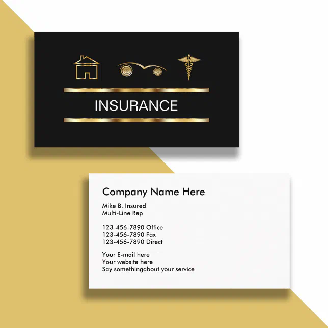 Classy Insurance Broker Business Cards | Zazzle
