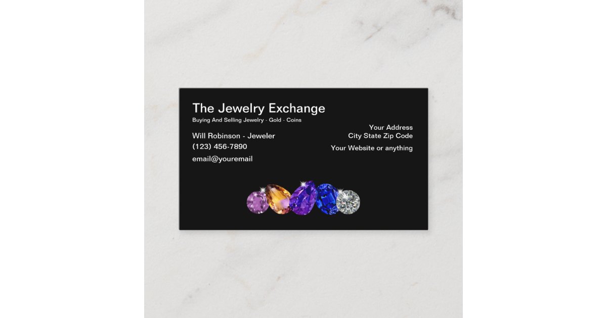 Classy Jeweler Retail Store Business Cards | Zazzle