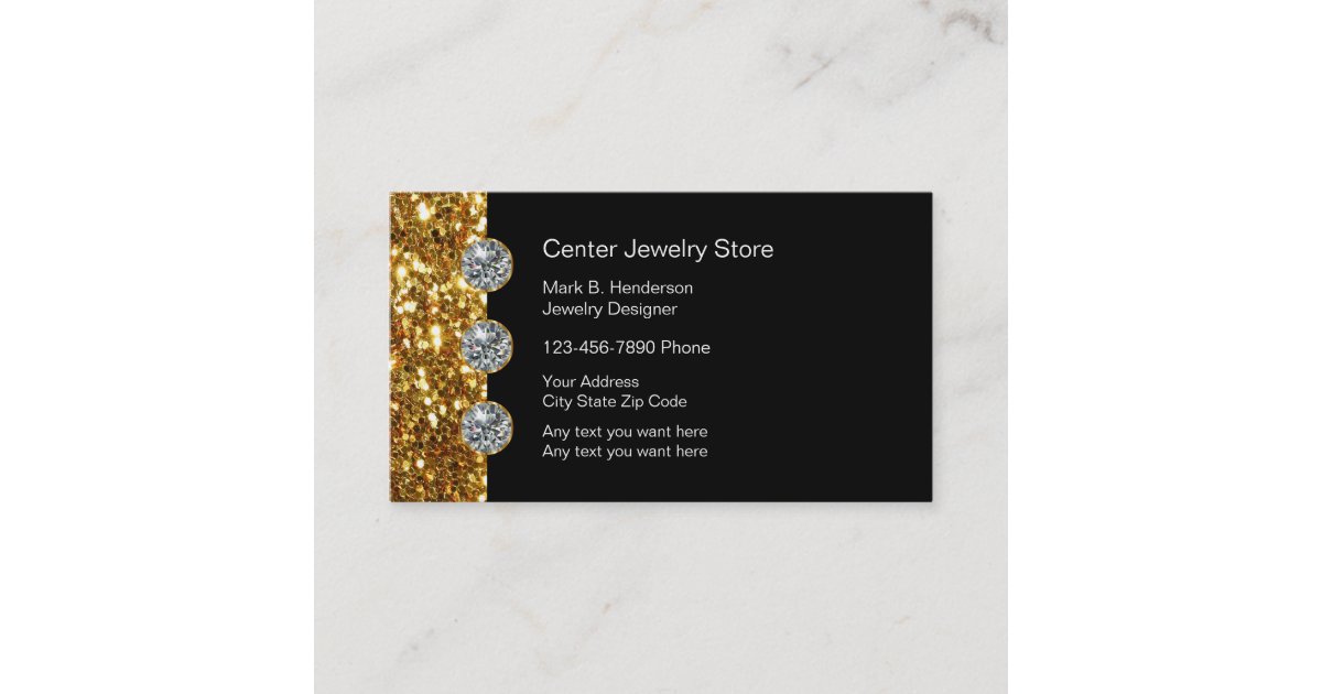 Classy Jewelry Store Business Card | Zazzle