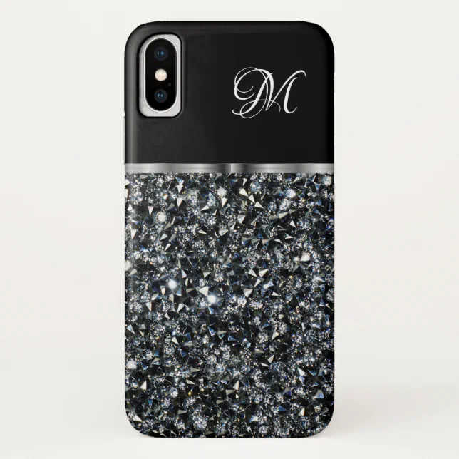 Classy Ladies Faux Rhinestone Jewel Monogram Case-Mate iPhone Case | Zazzle