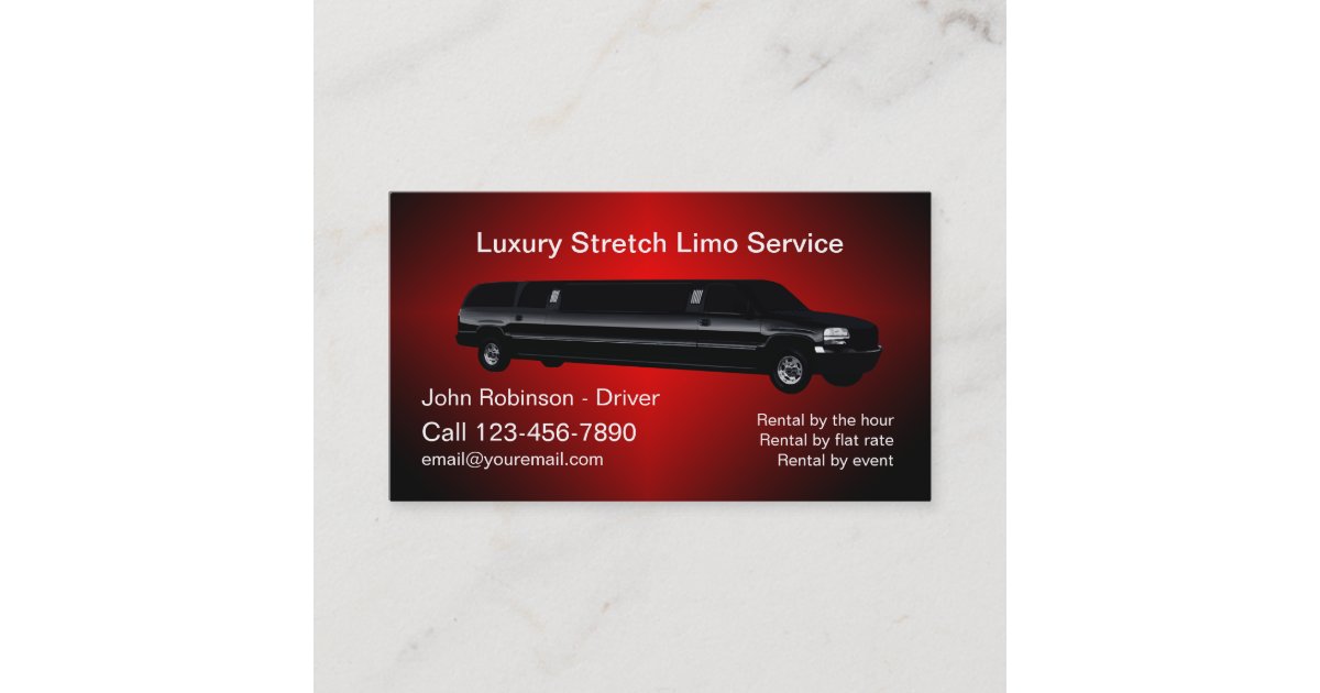 Classy Limo Driver Rental Business Card | Zazzle