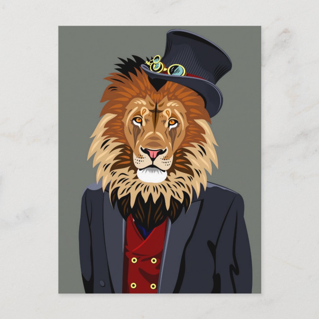 Classy Lion Postcard | Zazzle