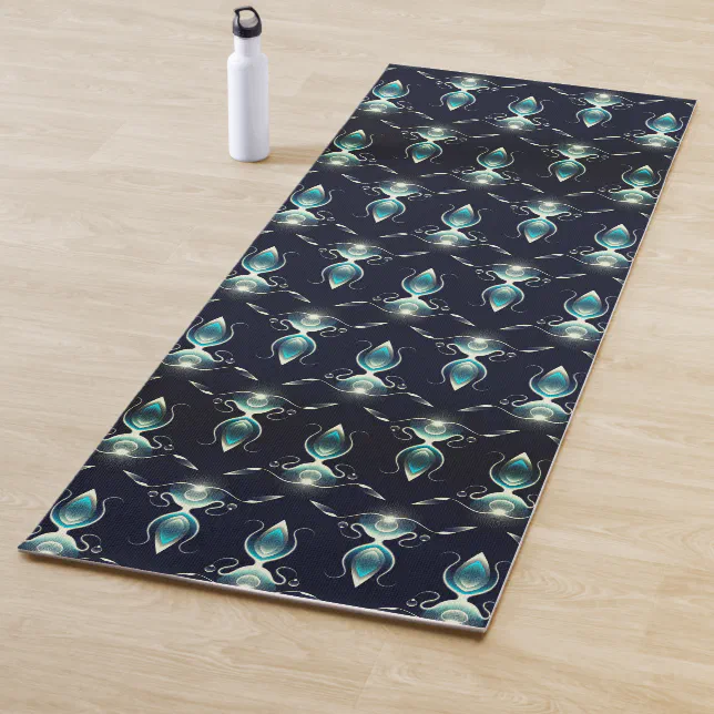 Classy Look of Blue Gems with Glowing Light Yoga Mat | Zazzle