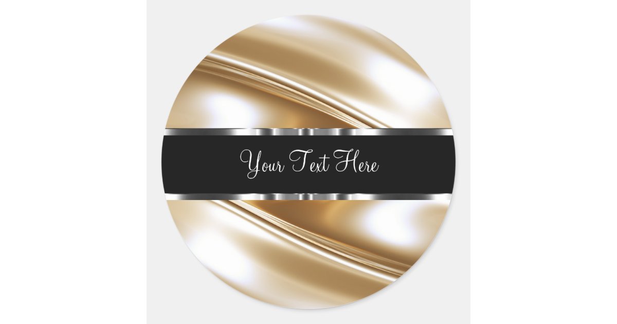 Classy Lux Sticker Labels Gold Metallic | Zazzle