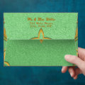 Classy Luxury Elegant Gold And Green Custom Envelope | Zazzle