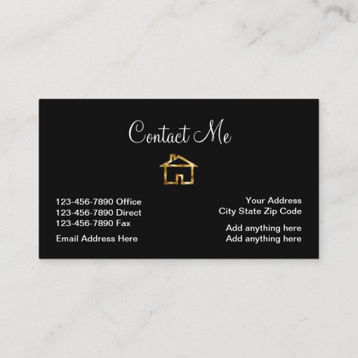 Classy Luxury Home Sales Rep Business Card | Zazzle