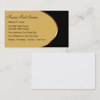 Classy Maid Service Business Cards | Zazzle